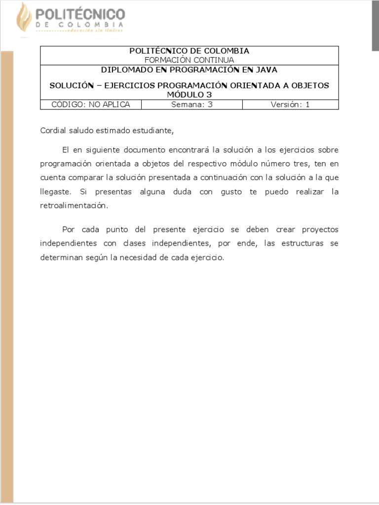 Módulo 3 - Solución - Ejercicios Programación Orientada A Objetos | PDF