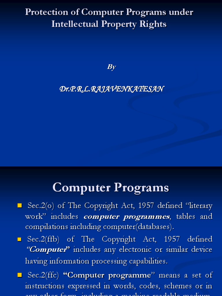 Protection of Computer Program | PDF | Computer Program | Programming