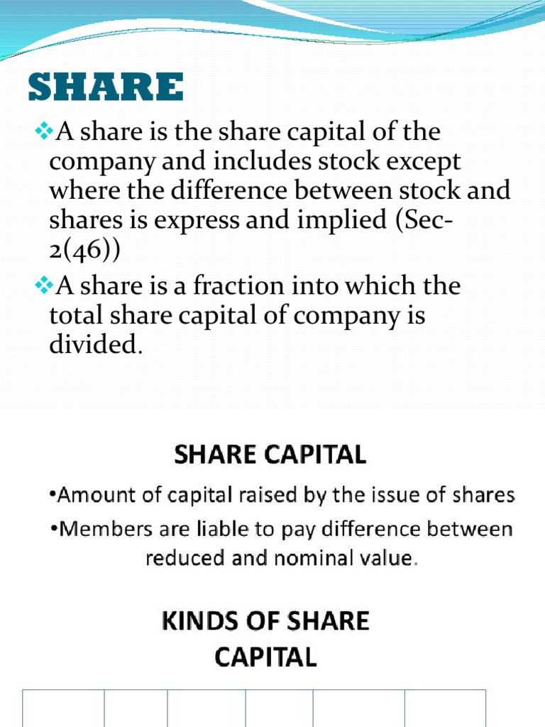 Understanding Share Capital in Company Law | PDF | Share Repurchase ...