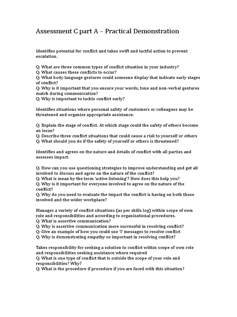 Assessment C Part A - Practical Demonstration SITXCOM005 | PDF ...