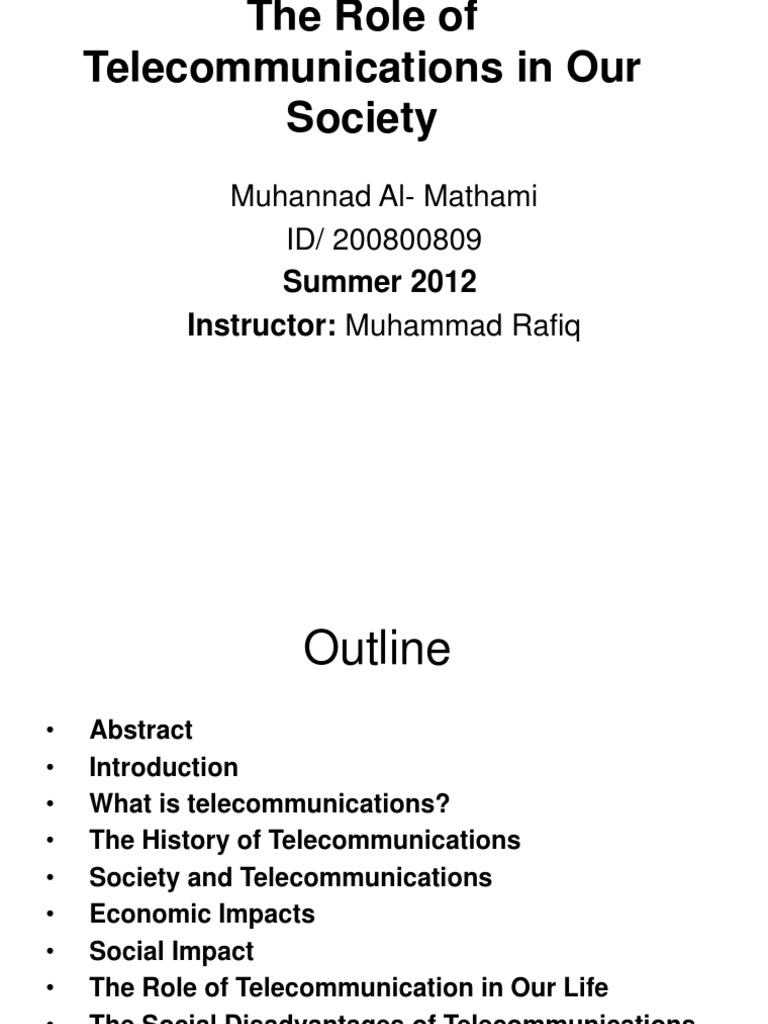 Role of Telecommunication | PDF | Telecommunication | Information And ...