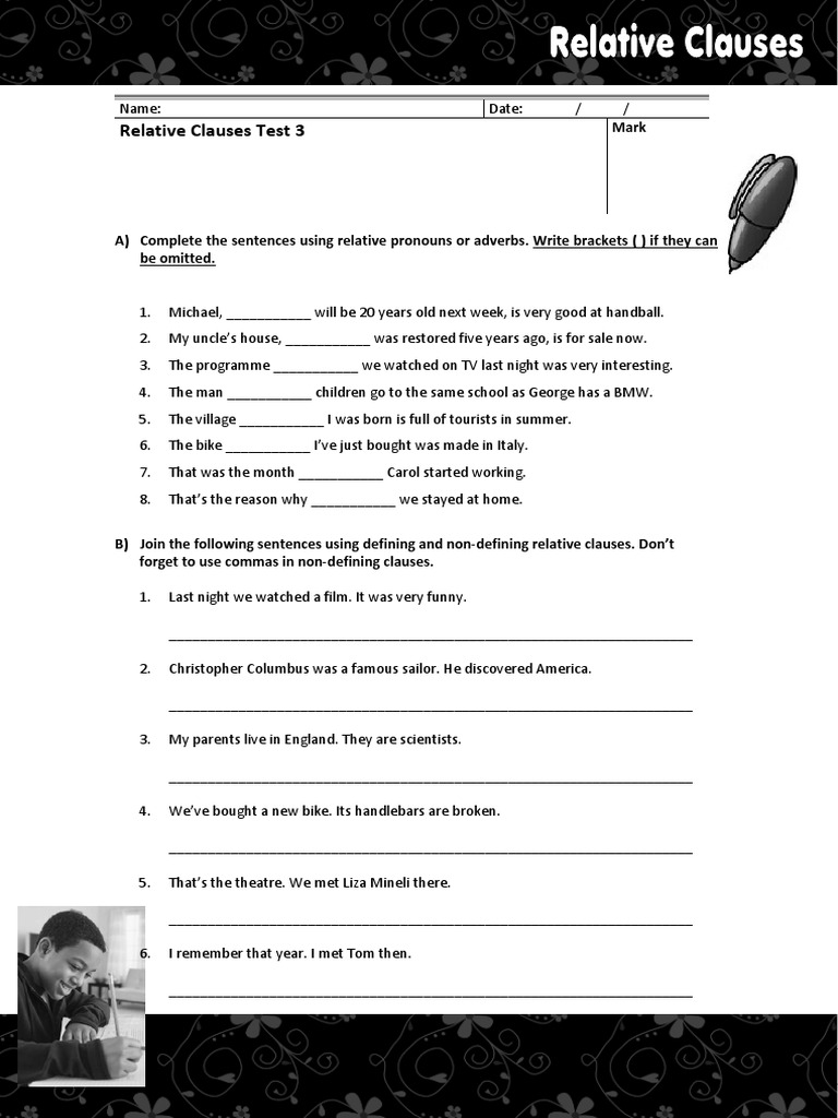 Relative Clauses Test 3 PDF | PDF | Morphology | Onomastics