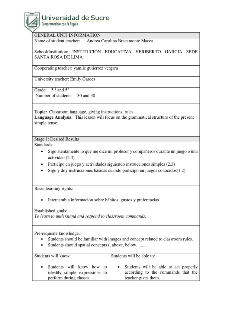Lesson Plan Commands | PDF | Classroom | Teachers