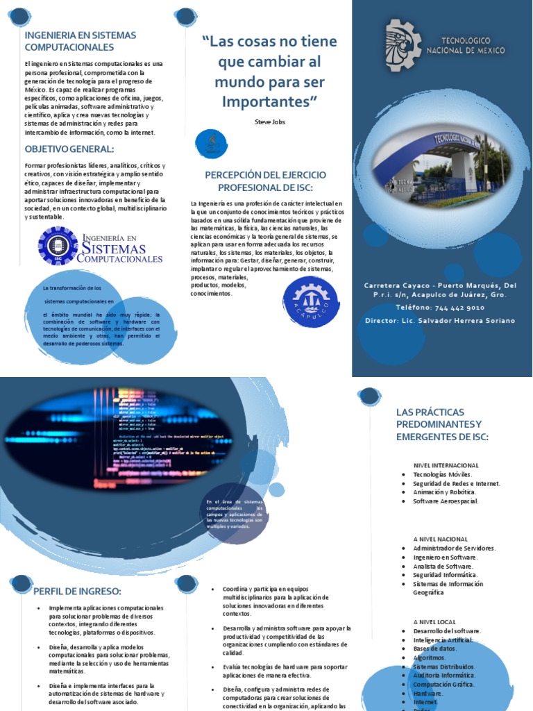 Ingenieria en Sistemas Computacionales Triptico | PDF | Software | Ingeniería