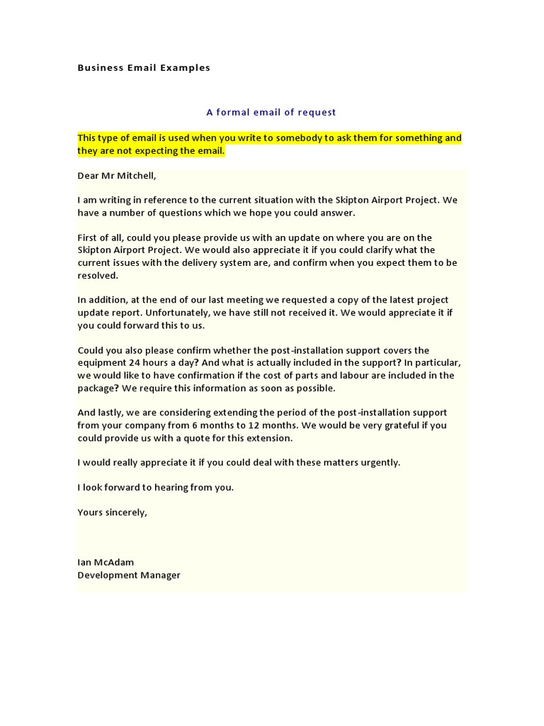 Business Email Examples | PDF | Business