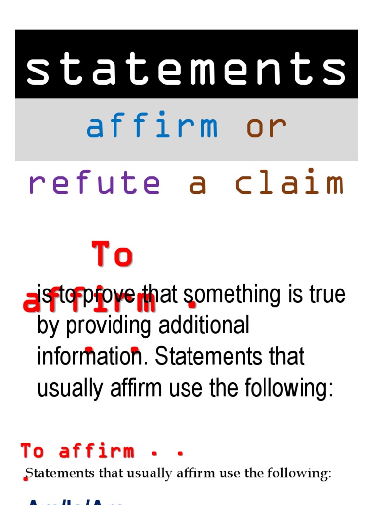Affirming and Refuting A Claim | PDF | Human Communication | Syntactic ...