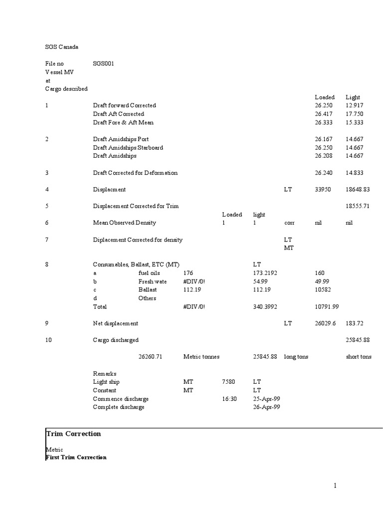 Draft Survey | PDF | Water Transport | Shipbuilding