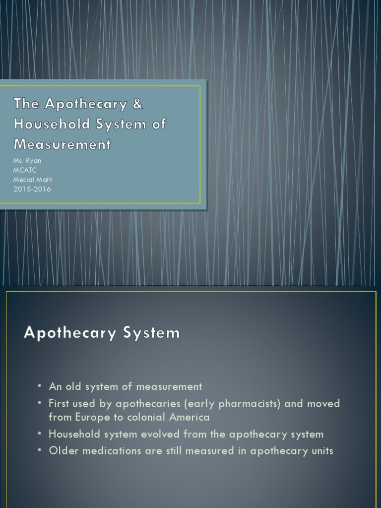 Apothecary & Household Measurement Guide | PDF | Grain (Unit) | Teaspoon
