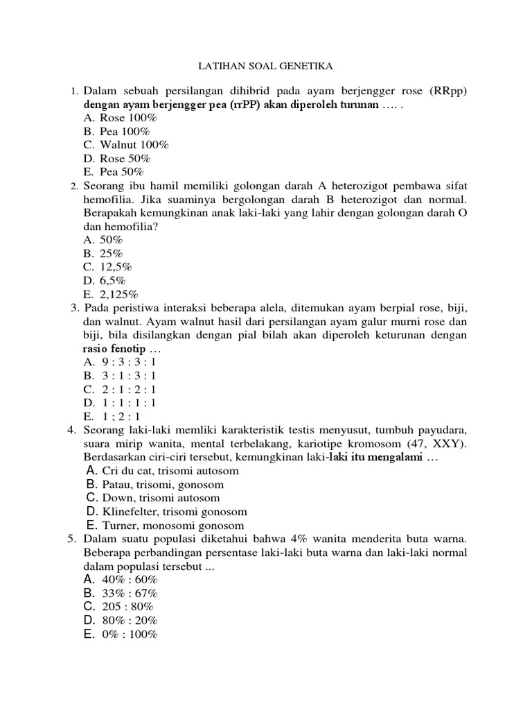 Latihan Soal Genetika | PDF