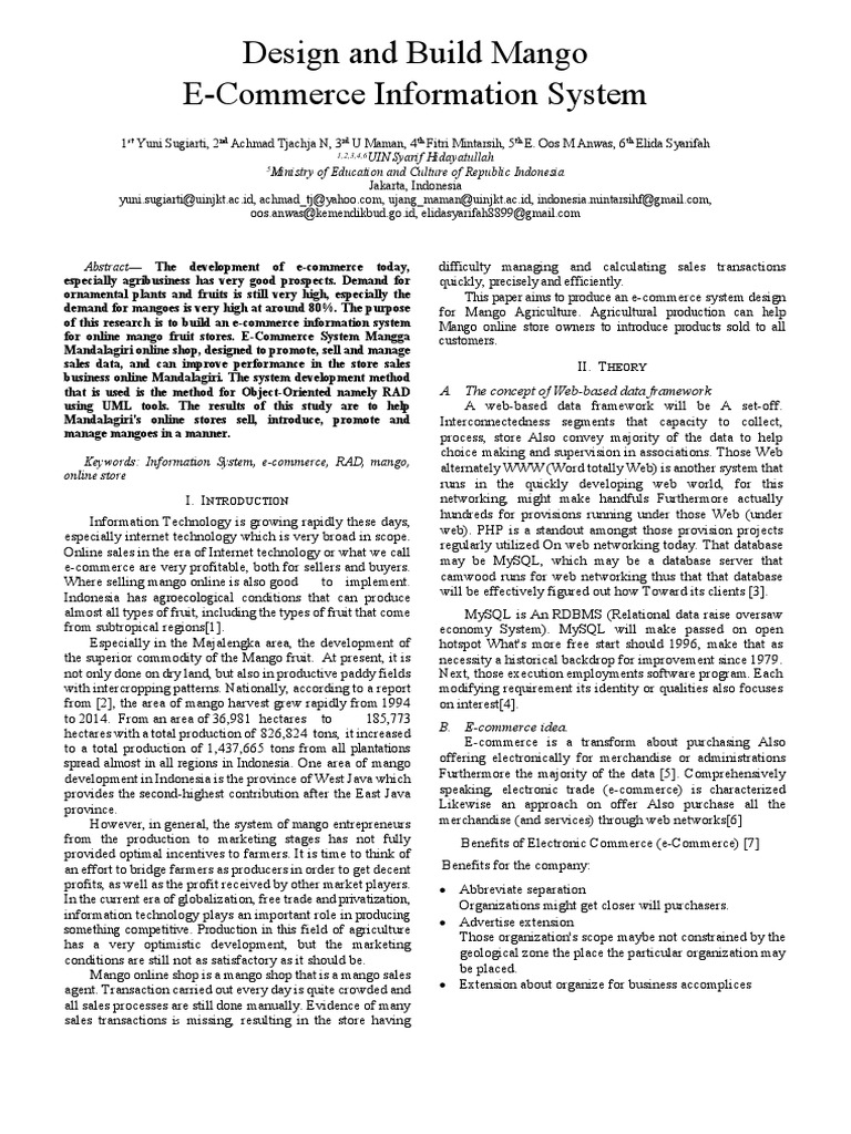 Design and Build Mango | PDF | E Commerce | Online Shopping