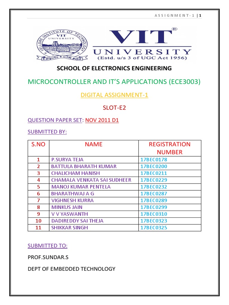 Micro Assignment 1 Pdf Pdf Embedded System Central Processing Unit