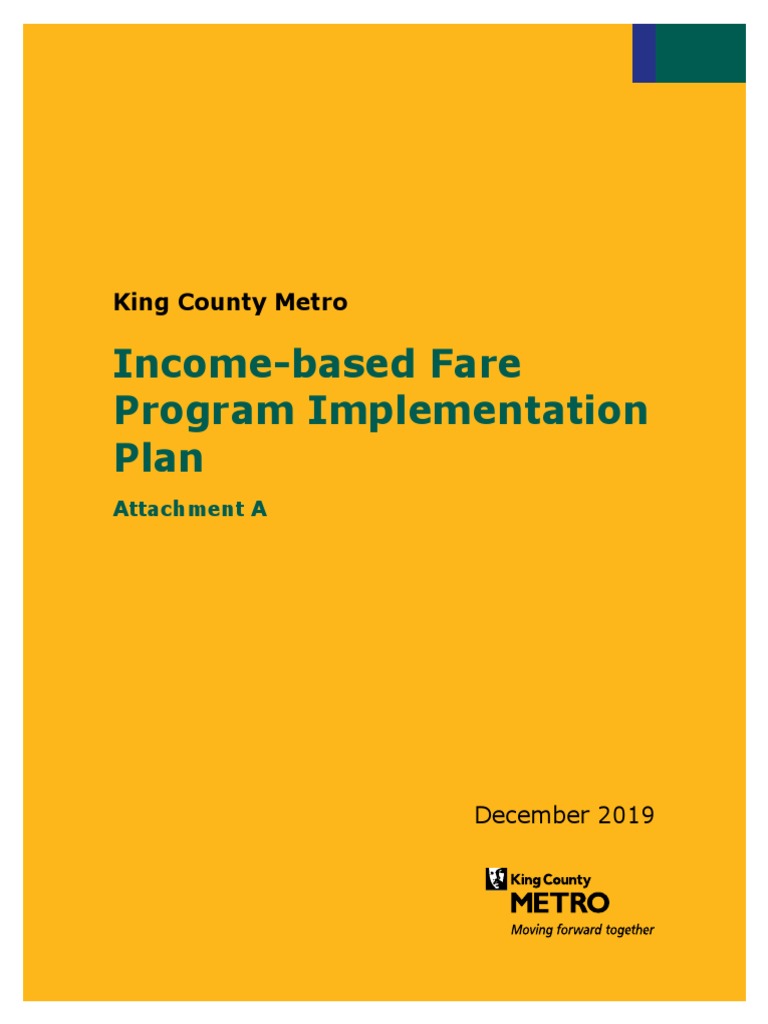 Income-Based Fare Program Implementation Plan | PDF | Public Transport ...