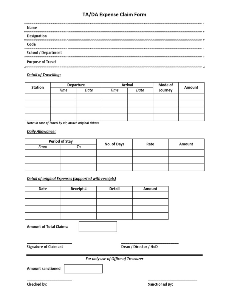 TADA - Claim-Form - (New) | PDF