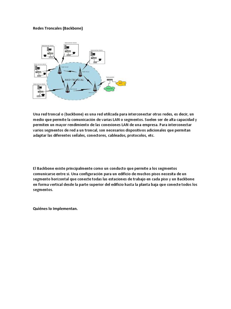 Redes Troncales: Definición y Tipos | PDF | Red de área amplia ...