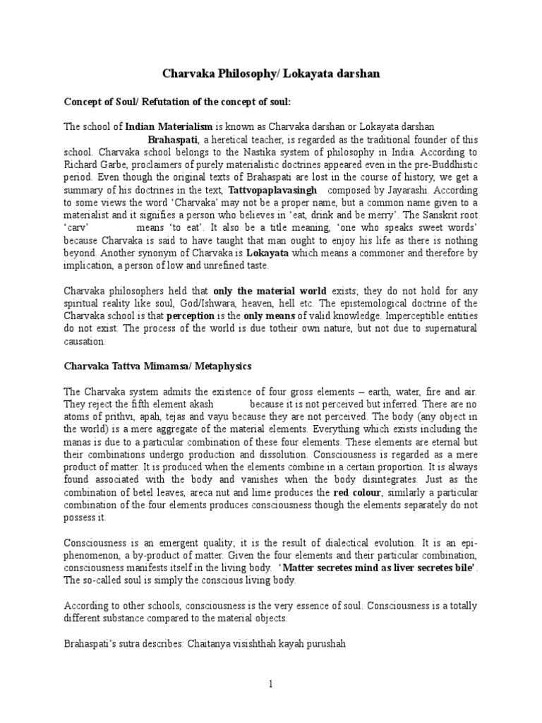 Charvaka | PDF | Kama | Hindu Philosophy