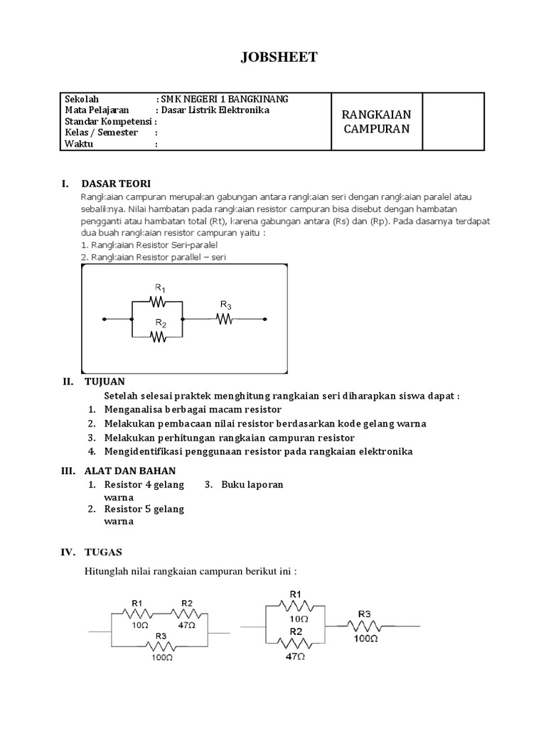 4 Jobsheet Rangkaian Campuran | PDF