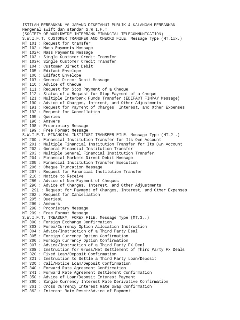 Mengenal Swift Dan Standar SWIFT | PDF | Debits And Credits | Foreign ...