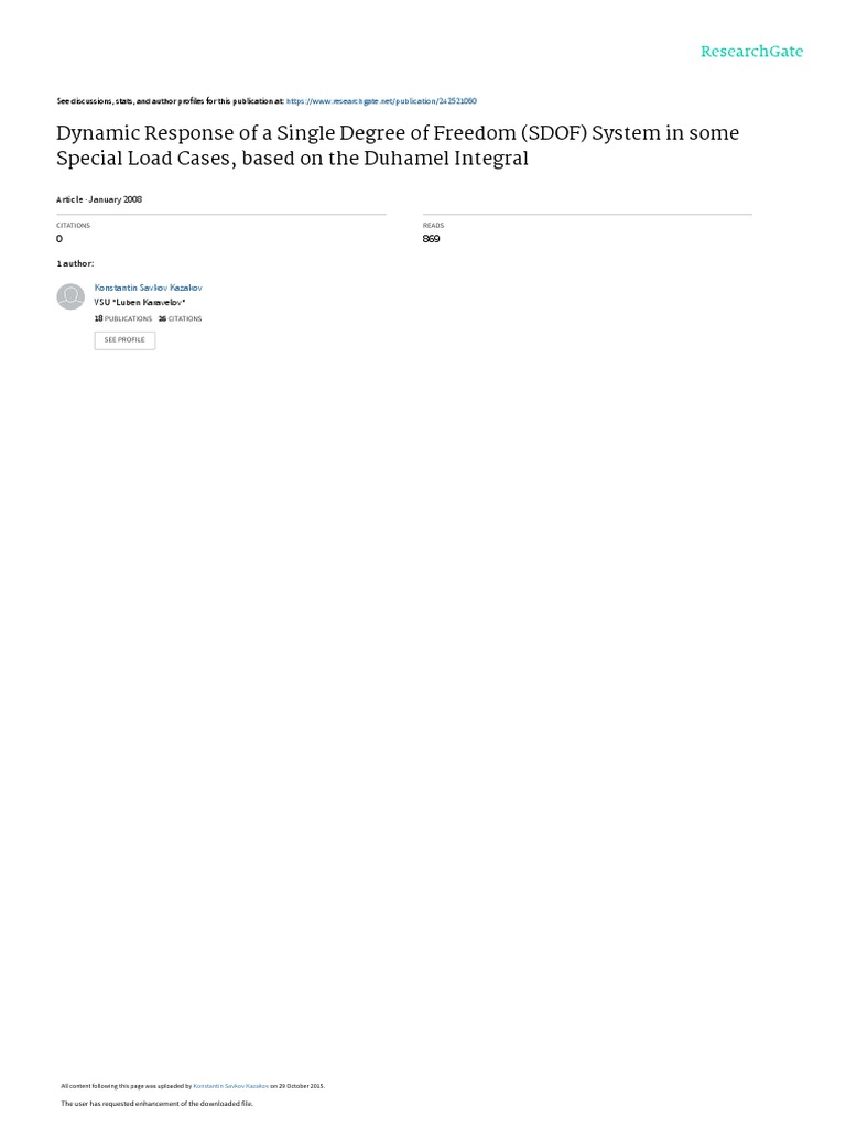 Duhamel Integral | PDF | Convolution | Integral