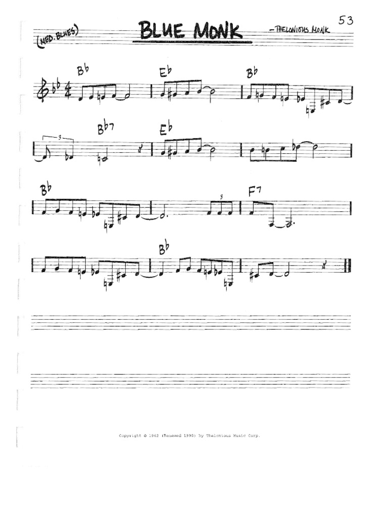 Blue Monk (Standar Jazz) | PDF