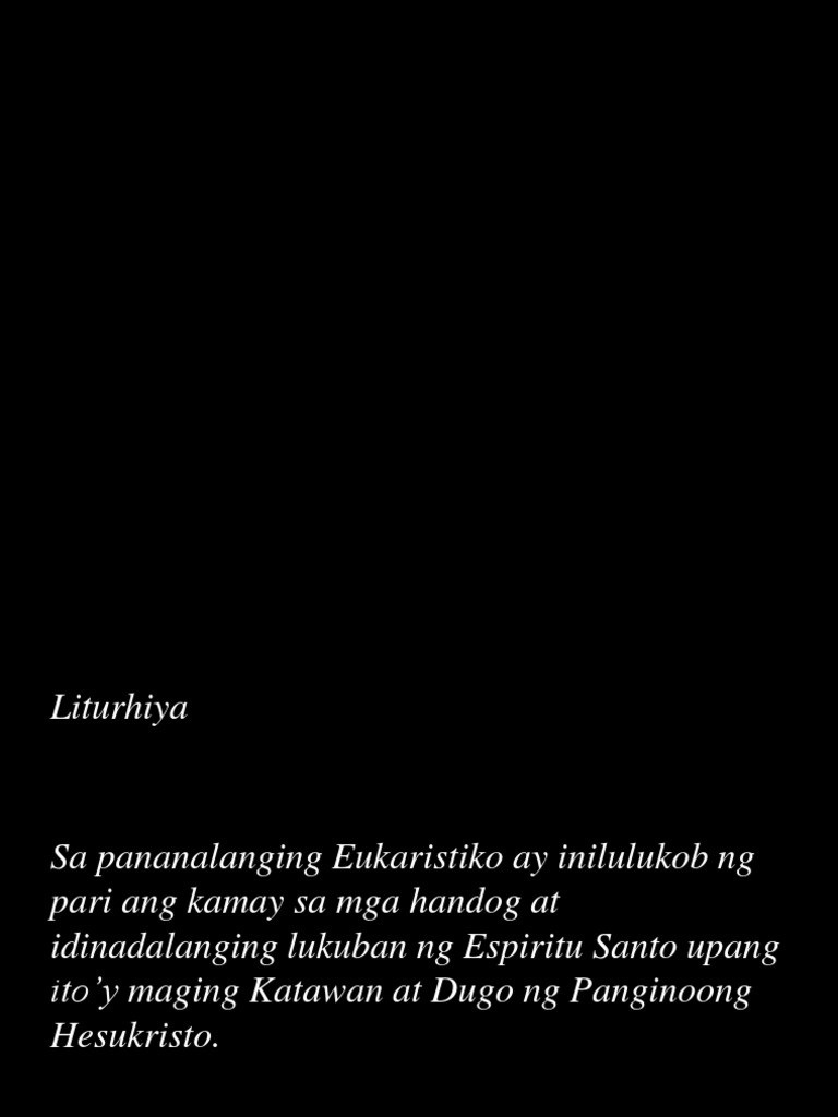 Tagalog Mass Line-Up | PDF