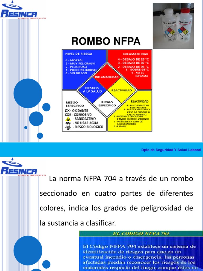 Rombo NFPA Resinca | PDF | Combustión | Química