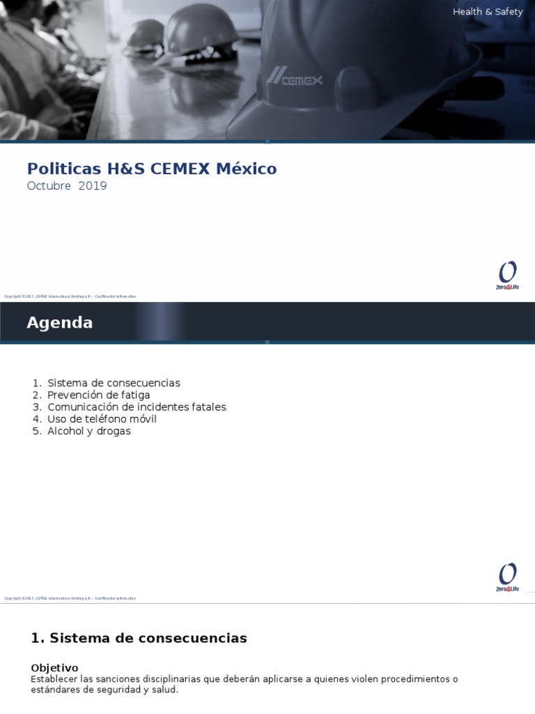 Politicas HS CEMEX México Resumen Oct 2019 | PDF | Drogas | Salud y ...