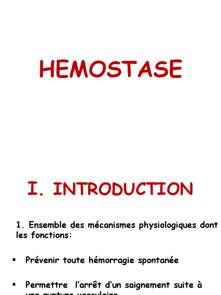 Mécanismes de l'Hémostase et Coagulation | PDF | Coagulation | Hémostasie