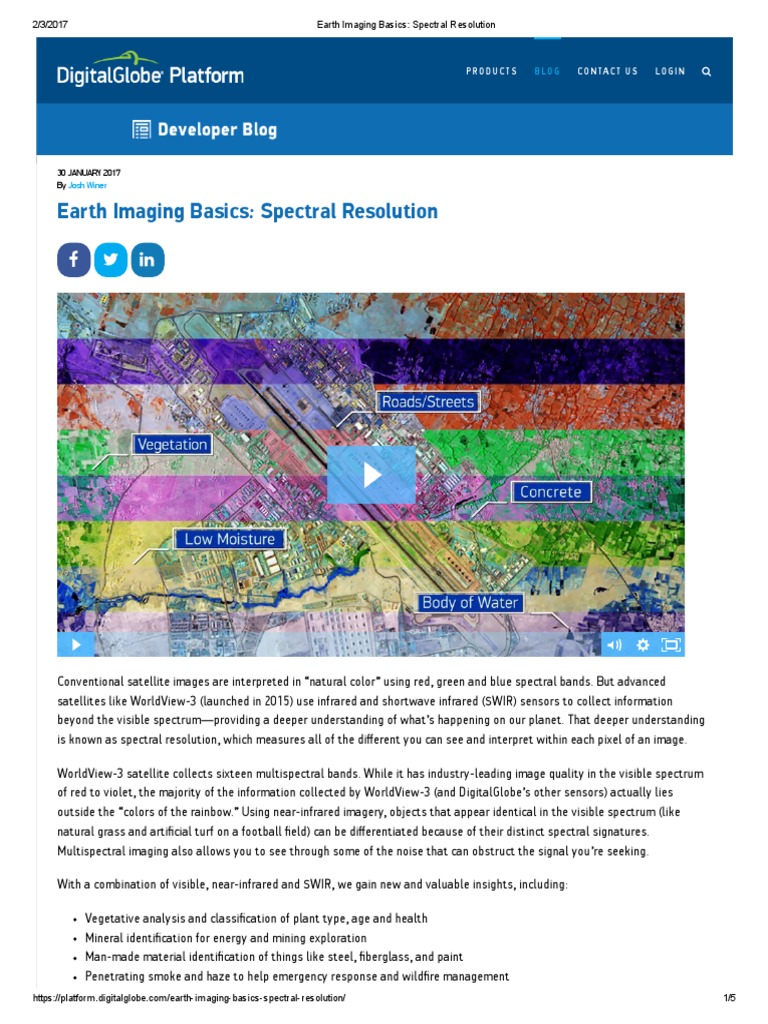 Earth Imaging Basics - Spectral Resolution | PDF | Infrared | Satellite Imagery