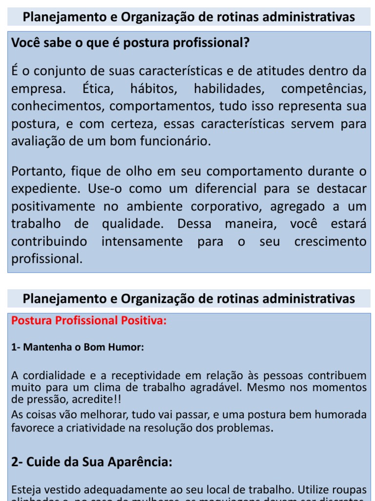 Slides Aula 1 Rotinas Administrativas | Download grátis PDF | Empatia ...