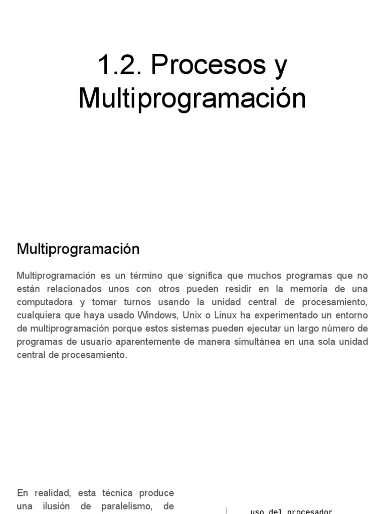 1.2. Procesos y Multiprogramación | PDF | Virtualización | Servidor ...