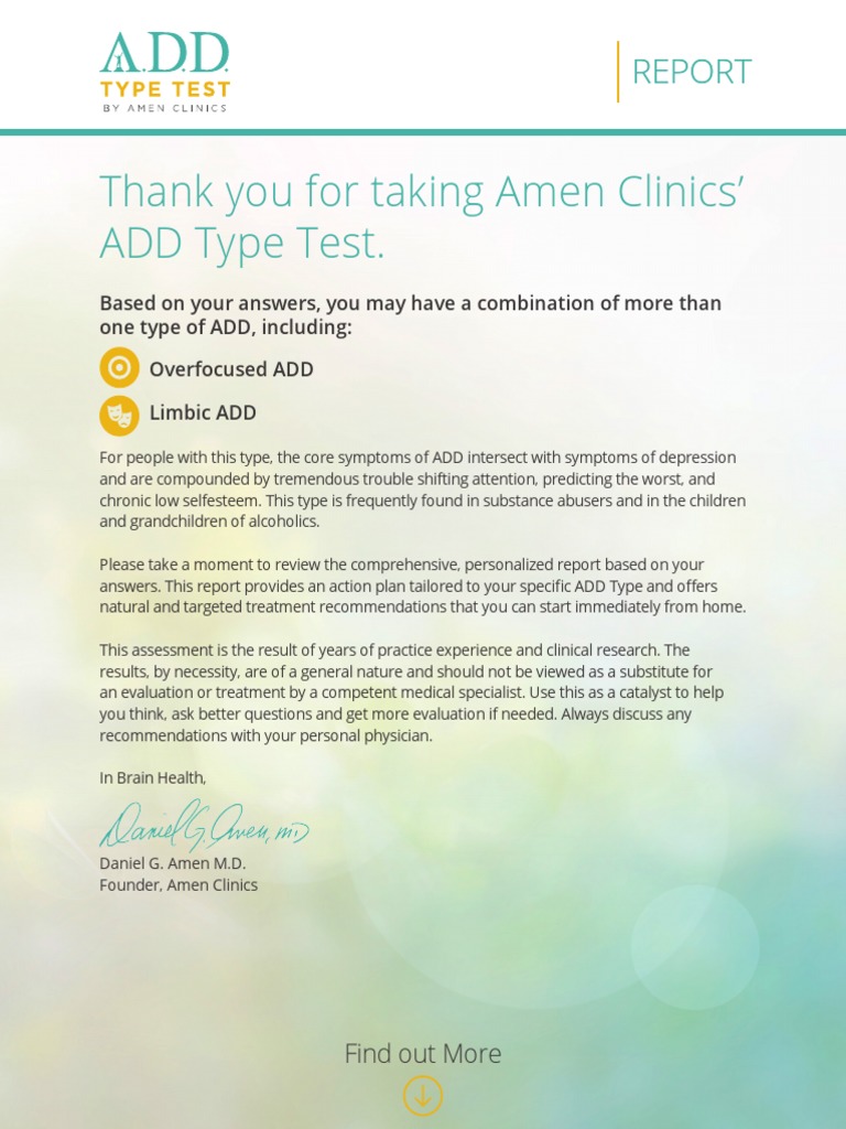 17 ADD Type Test | Download Free PDF | Attention Deficit Hyperactivity ...