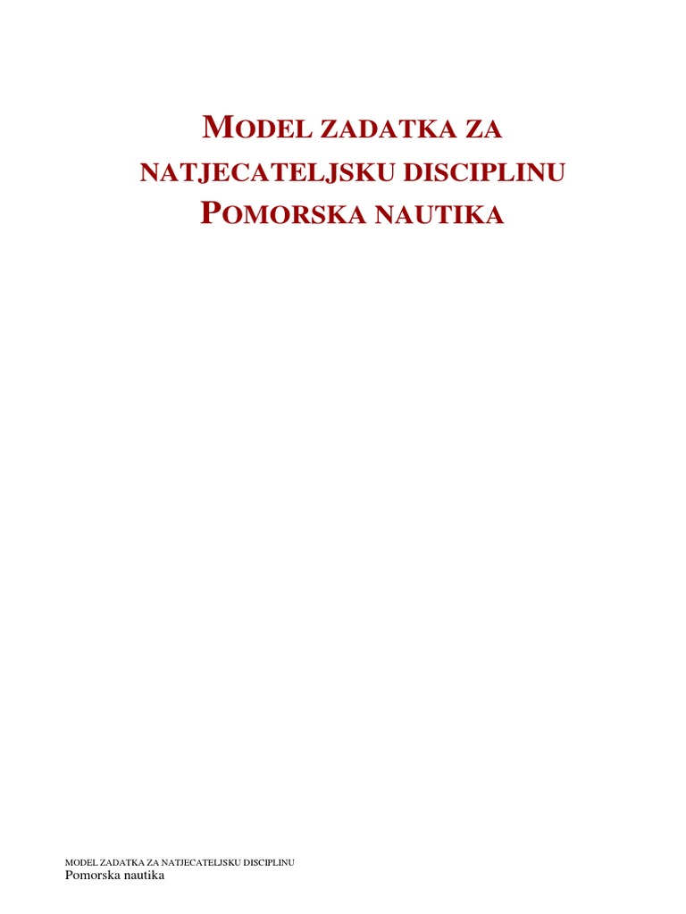 Pomorska Nautika - Model Zadatka | PDF