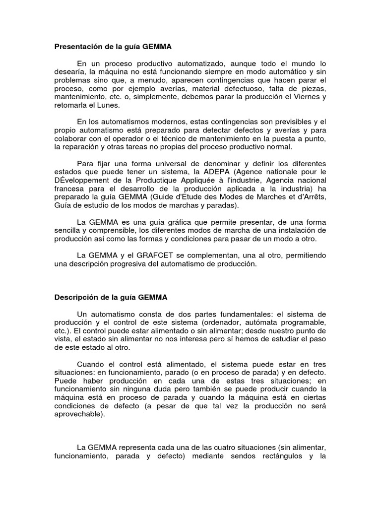 Guía GEMMA | PDF | Secuencia | Bomba