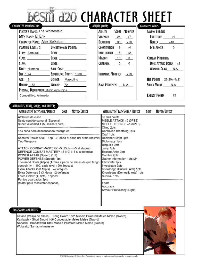 BESM d20 Alex Sekeban | PDF | Tabletop Games | Gaming