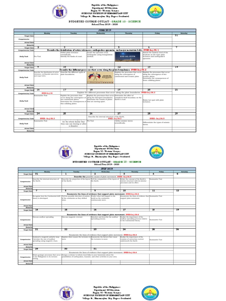 Science First Quarter Bco Grade-10 | PDF | Plate Tectonics | Earthquakes