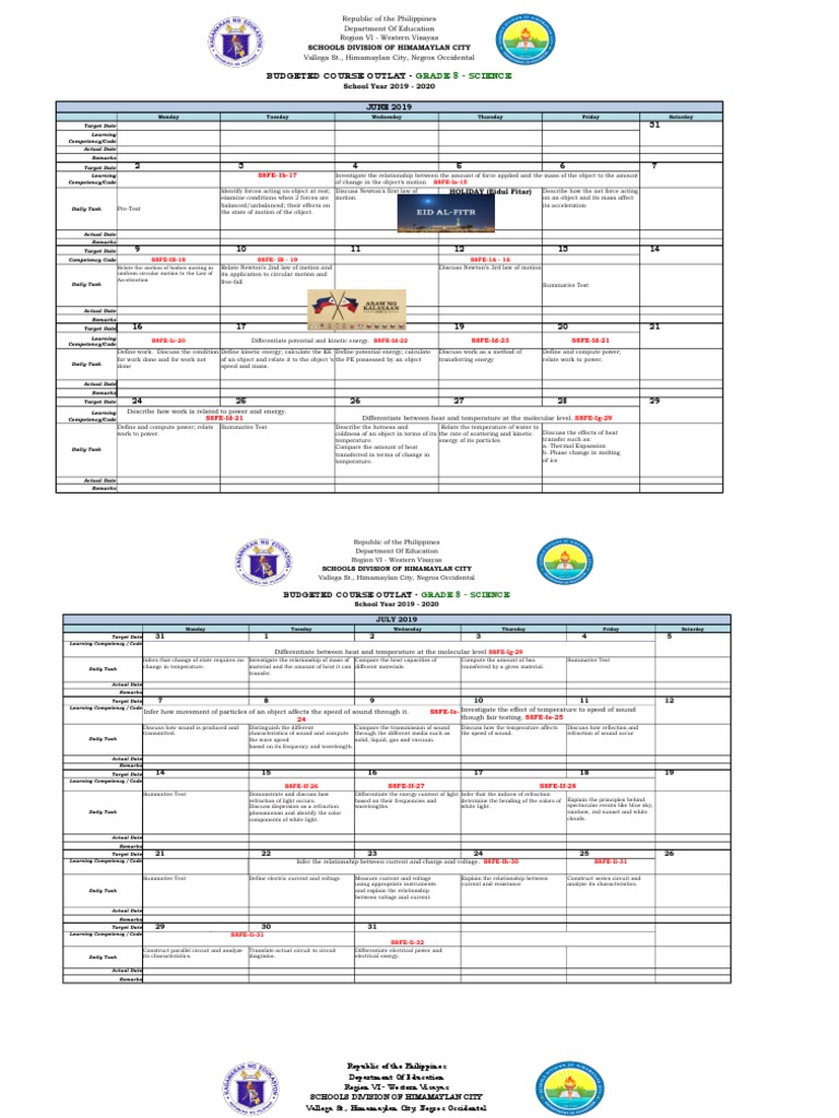 Grade 8 Science 1st Quarter Plan | PDF | Refraction | Light