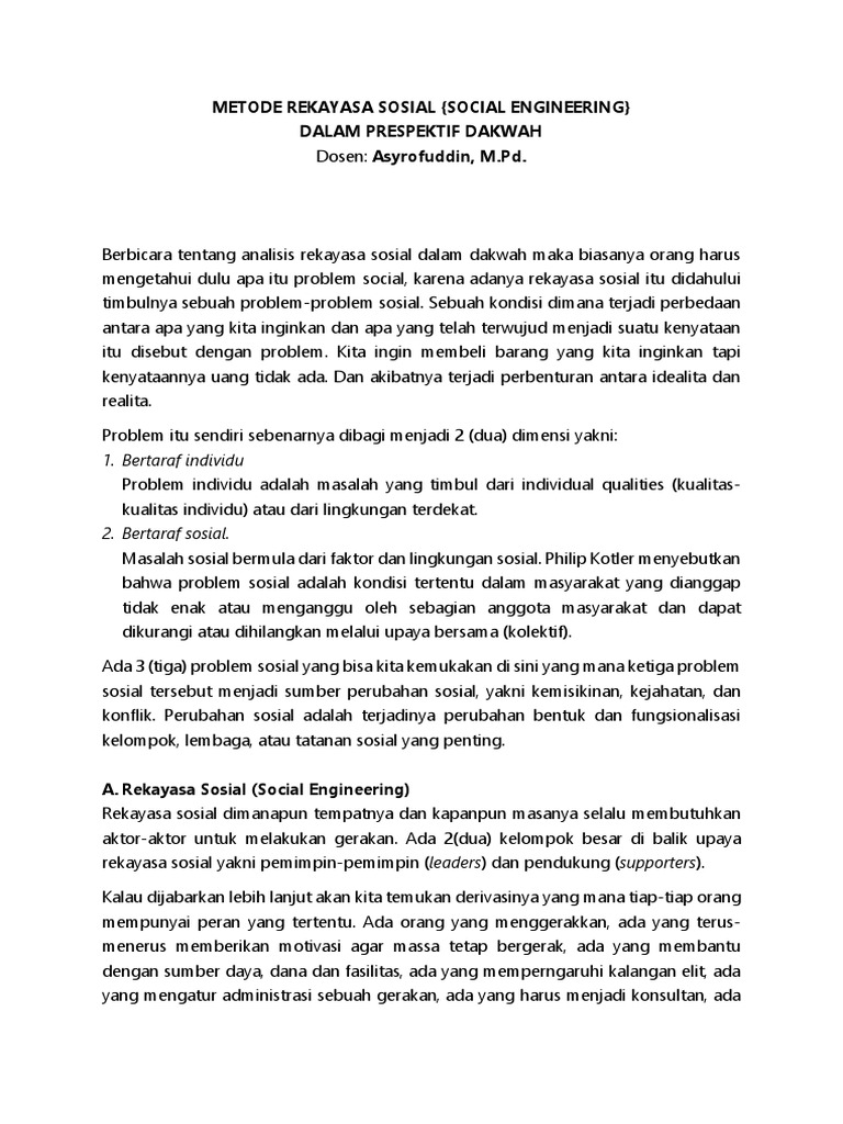 Metode Rekayasa Sosial | PDF