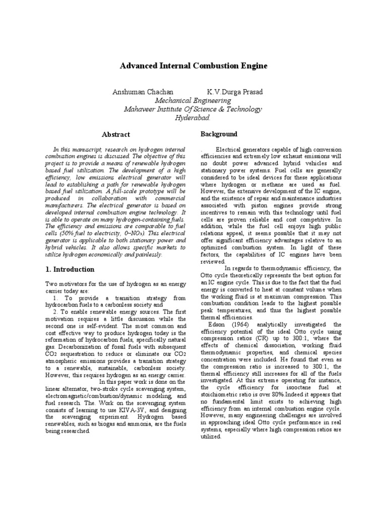 Advanced Internal Combustion Engines 1 | PDF | Internal Combustion ...