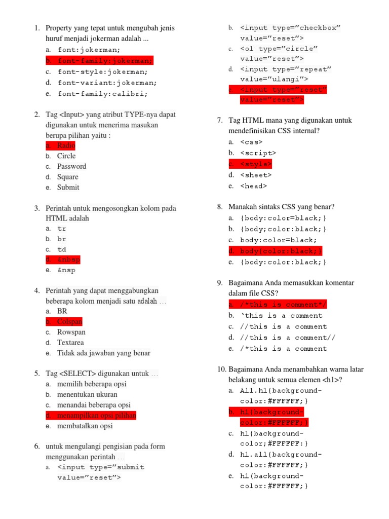 Soal Css | PDF