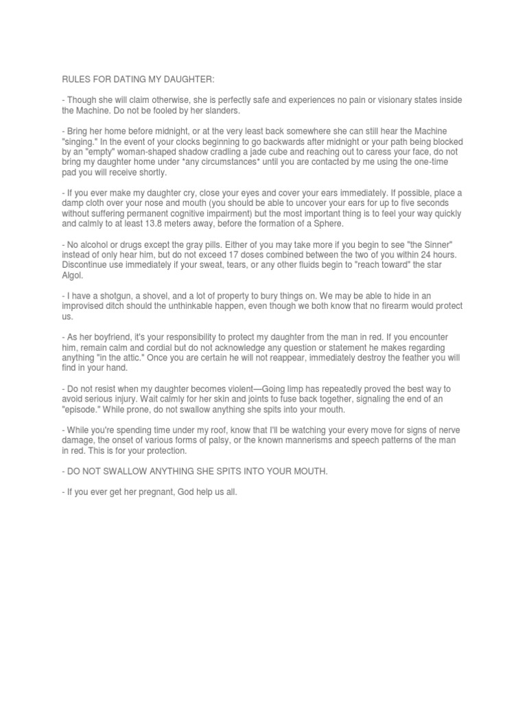 Rules for Dating My Daughter | PDF | Language Arts & Discipline