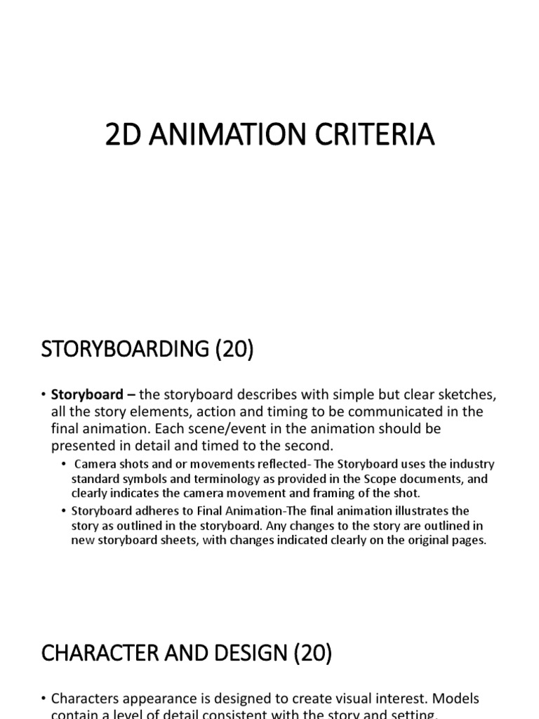 2D Animation Criteria | PDF | Animation
