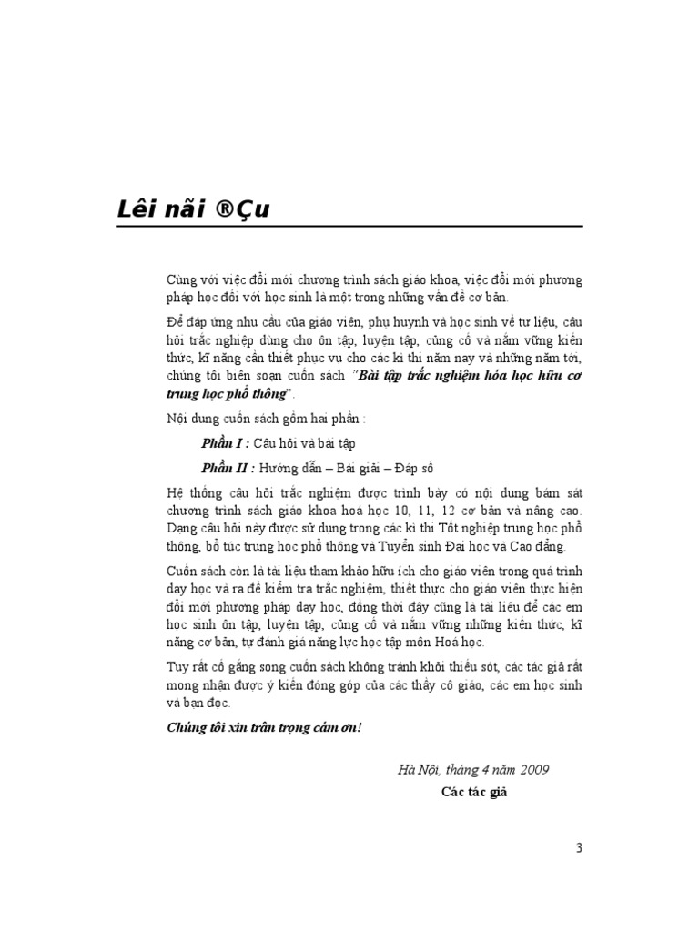 Bài Tap HHHC-THPT | PDF