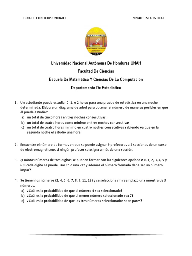 MM401 Ejercicios Parcial 1 | PDF | Probabilidad | Diagnostico medico