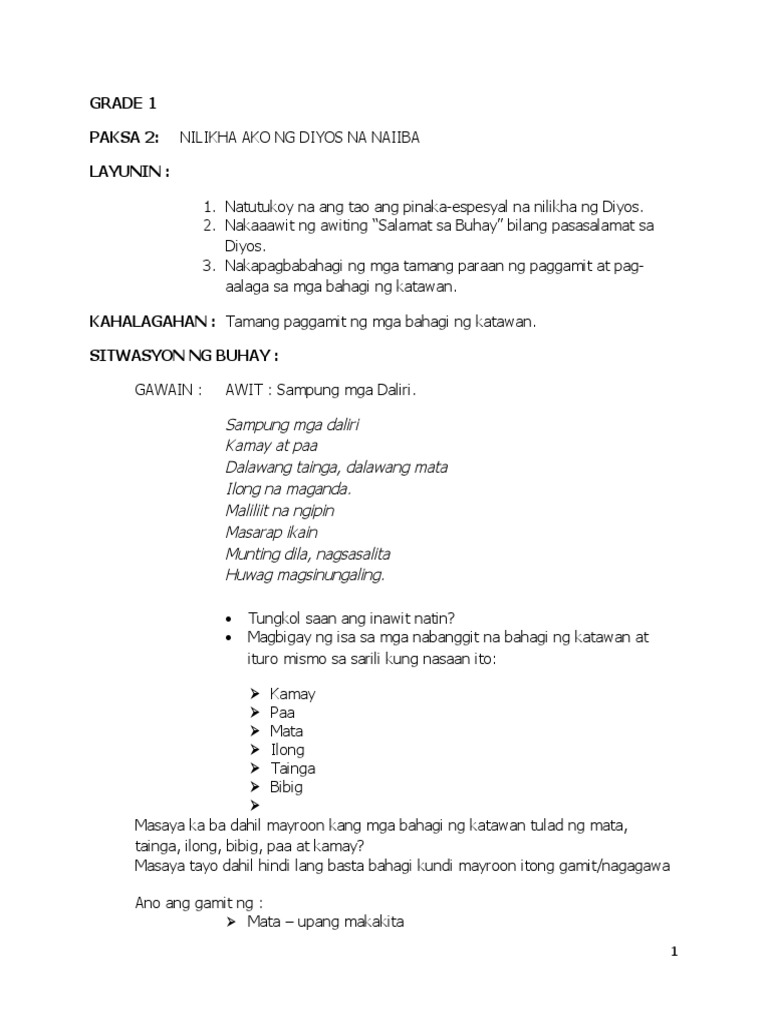 GRADE 1 Paksa 2 | PDF