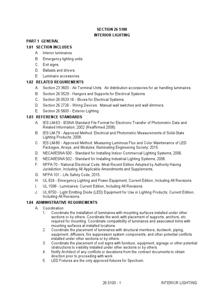 NECA 500 Installation of Lighting | PDF | Lighting | Light Emitting Diode