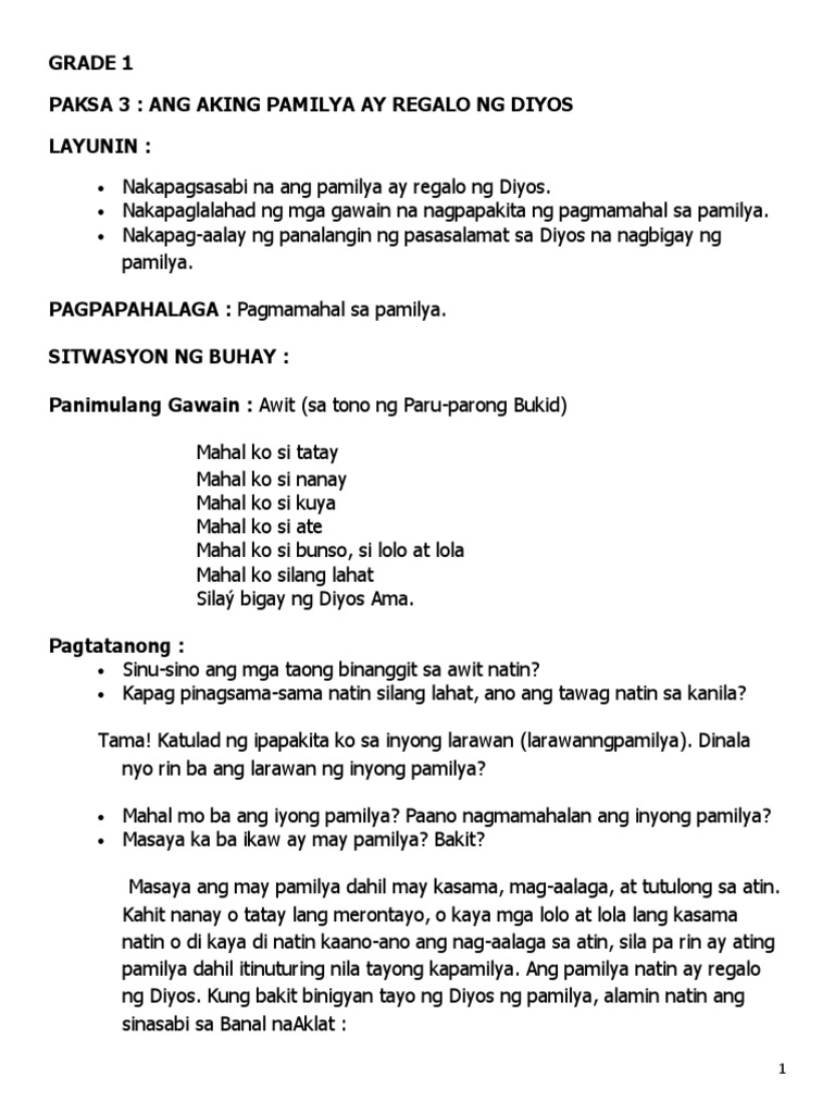 GRADE 1 Paksa 3 | PDF