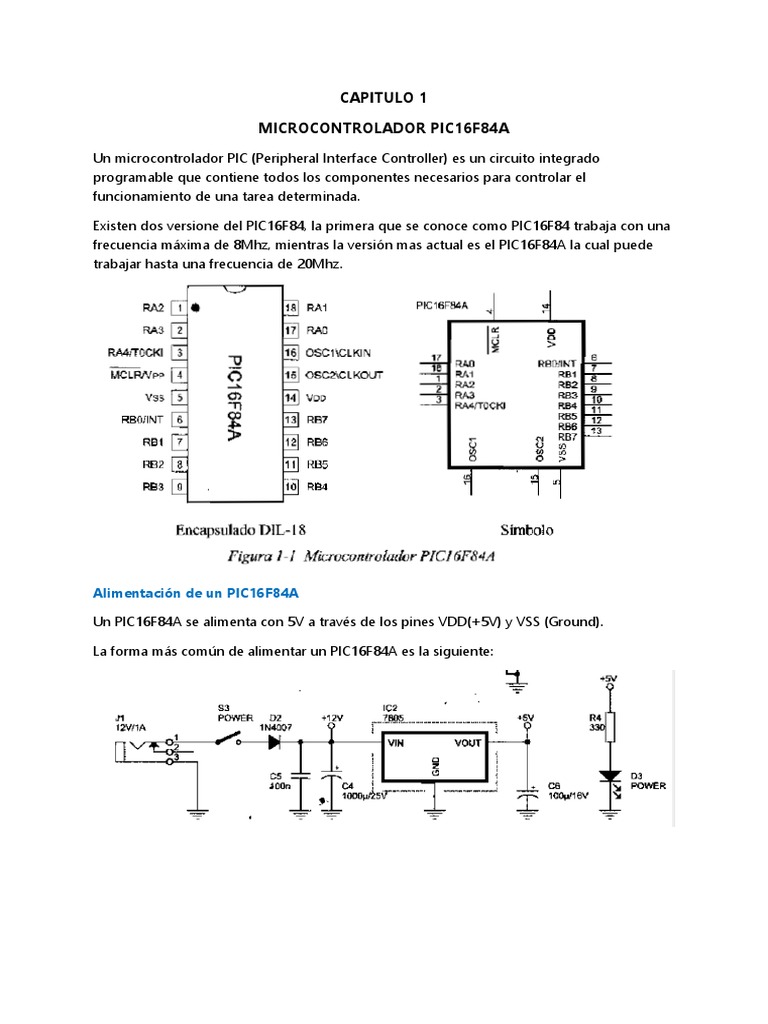 Capitulo 1 Microcontrolador Pic16f84a | PDF | Microcontrolador | Electromagnetismo