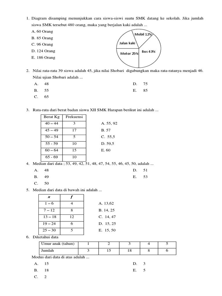 Latihan Soal Soal Statistik-6 | PDF
