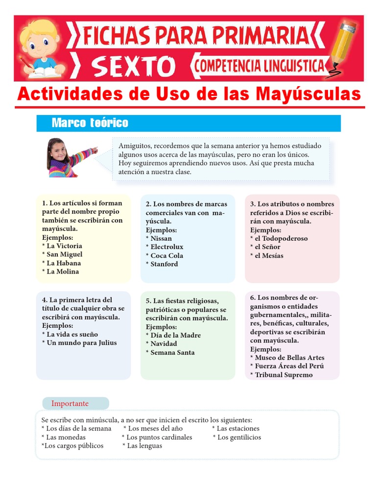 Hojas De Trabajo Sobre Mayúsculas En Títulos