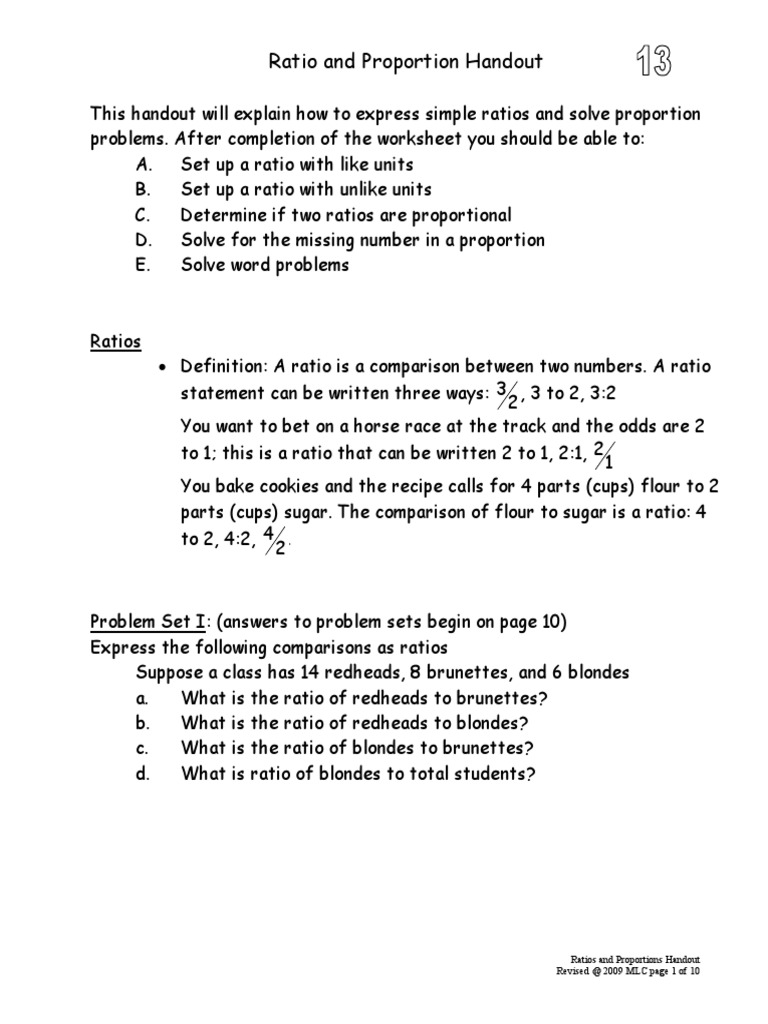 Ratio and Proportion Examples For Home PDF | PDF | Ratio | Multiplication